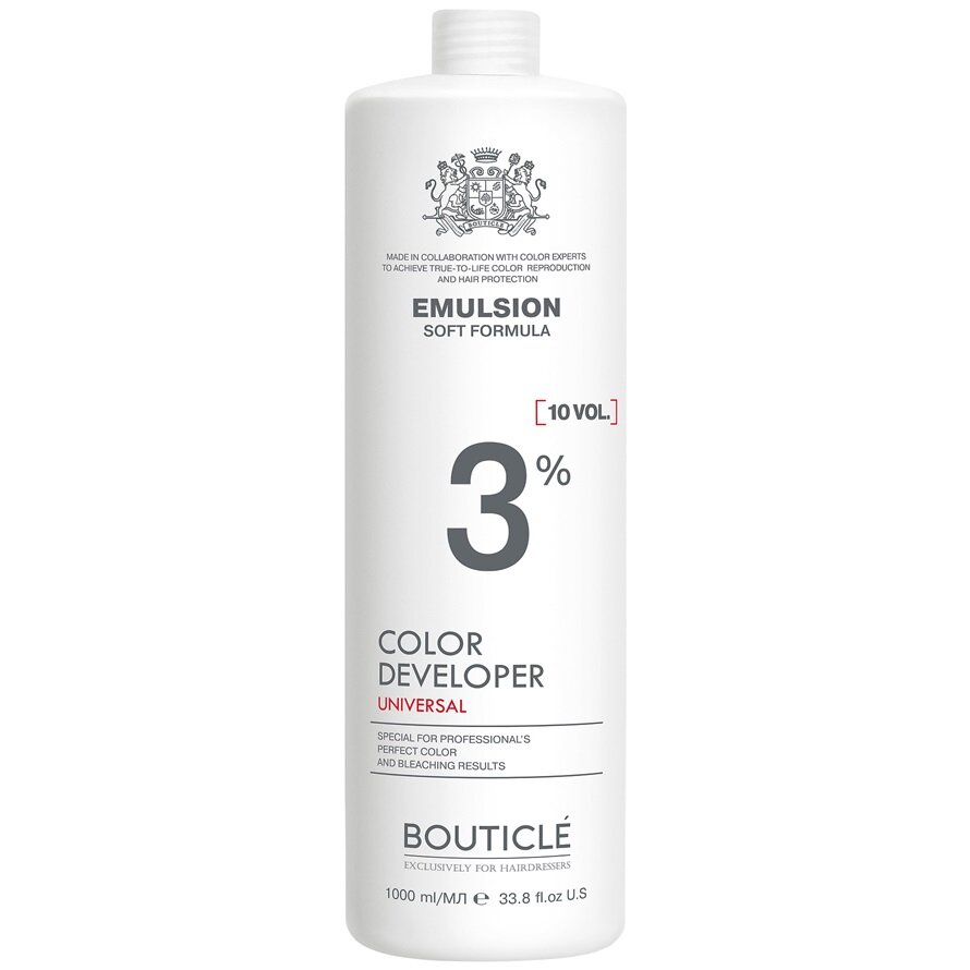 Оксидант-лосьон 3% Bouticle color developer для окрашивания и обесцвечивания волос 1000 мл