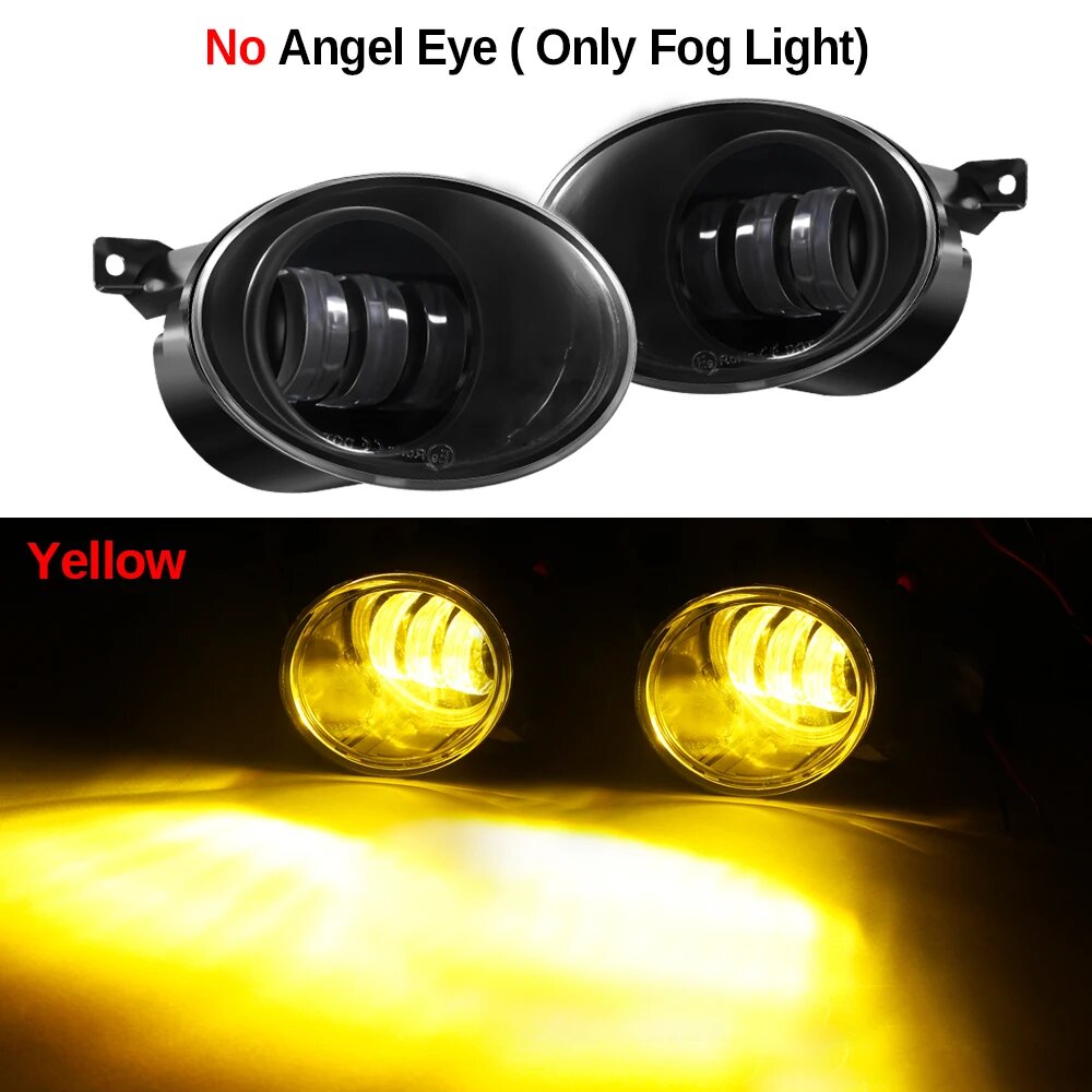 2 X противотуманные фары «ангельские глазки» в сборе автомобиля справа + левая светодиодная линза противотуманные фары дневного света DRL 30 Вт 12 В для Volkswagen VW Caddy III/3 2010-2015
