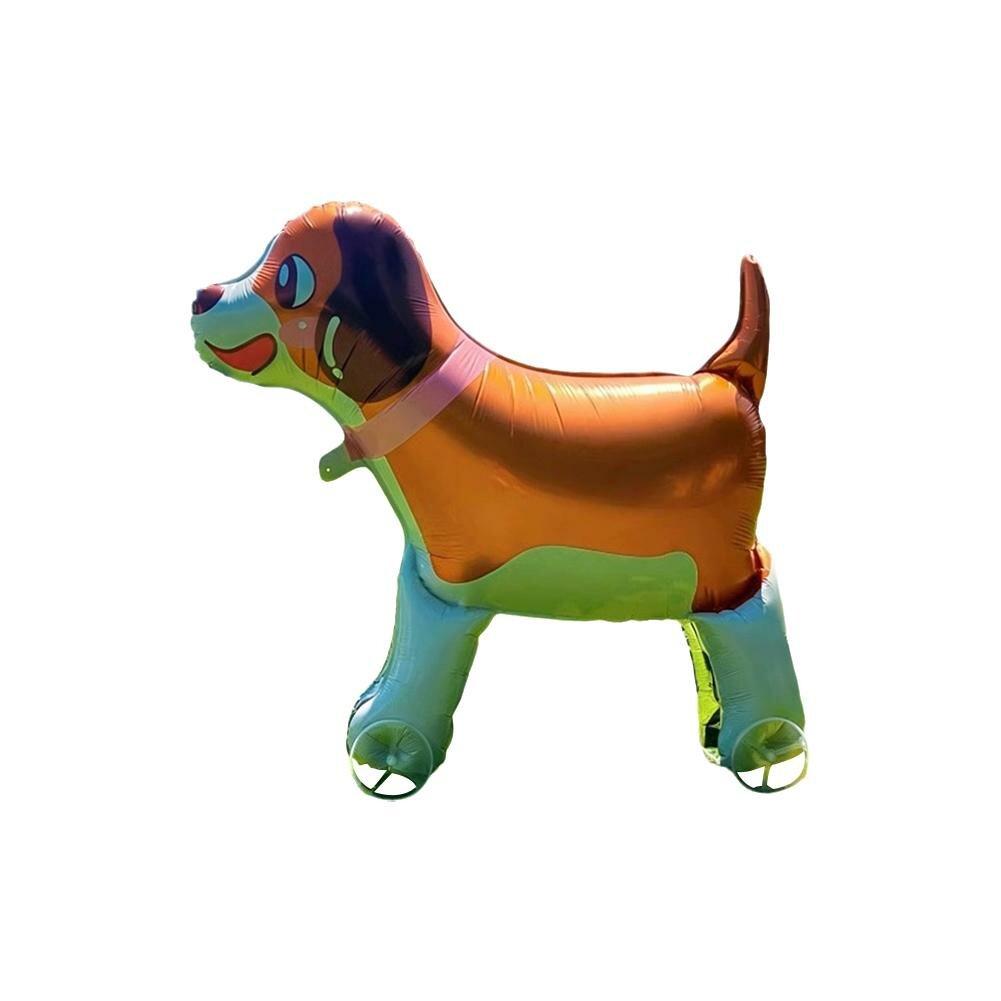 Гигантский воздушный шар в виде ходячих животных, высотой 79 см (31,5 дюйма), 4D, в форме кошки/собаки/тигра/слона, с веревочкой для натяжения и колесиками для игры без гелия, интерактивное украшение и игрушка для детской вечеринки (1 комплект).