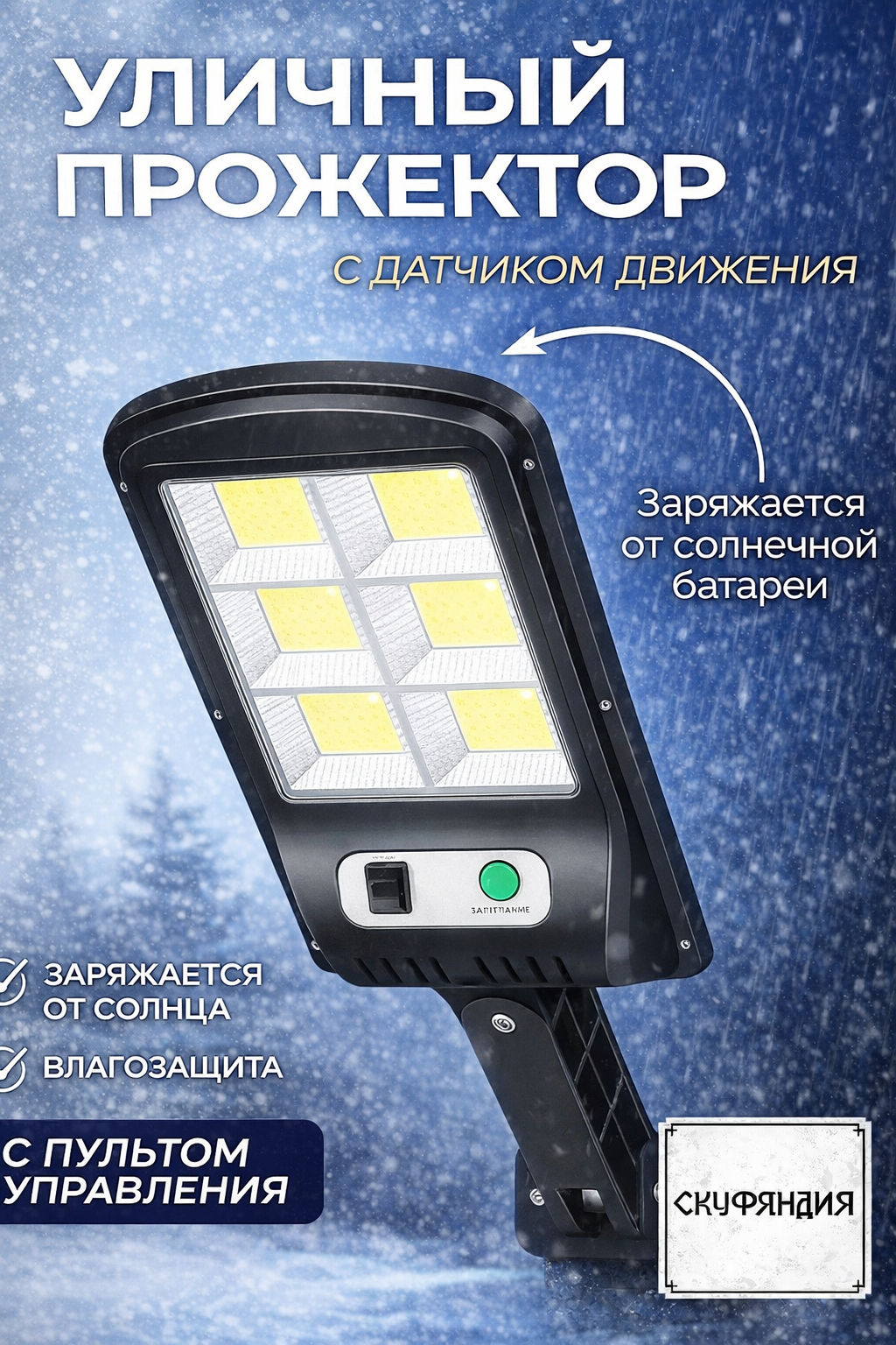 Уличный светильник XPLW890 — LED свет на солнечной батарее с датчиком движения