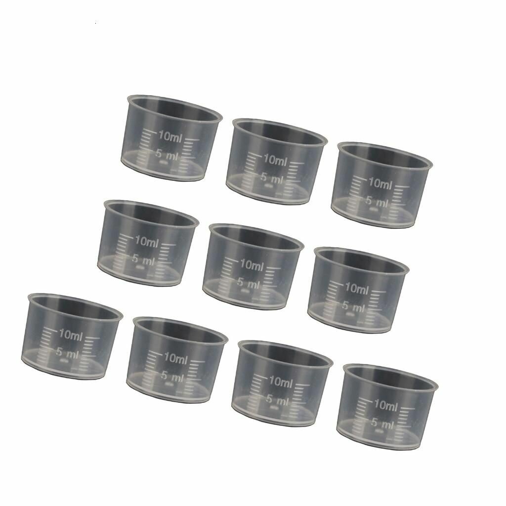 5 шт. Прозрачные мерные стаканы для лаборатории, 10ml
