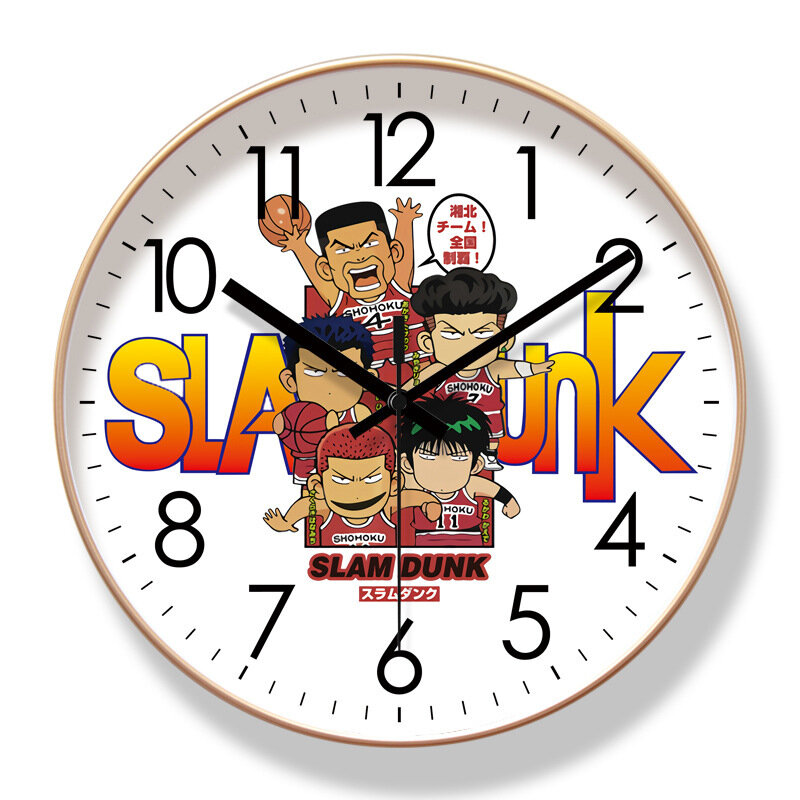 Горячая распродажа8063 Настенные часы для гостиной, часы Slam Dunk, бесшумные часы, настенные часы, современные бесшумные часы с длинным сроком службы батареи, кварцевые часы
