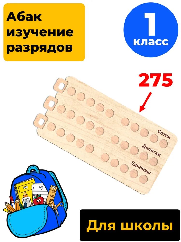 Счёты для изучения разрядов для первоклассника (абак, абакус)