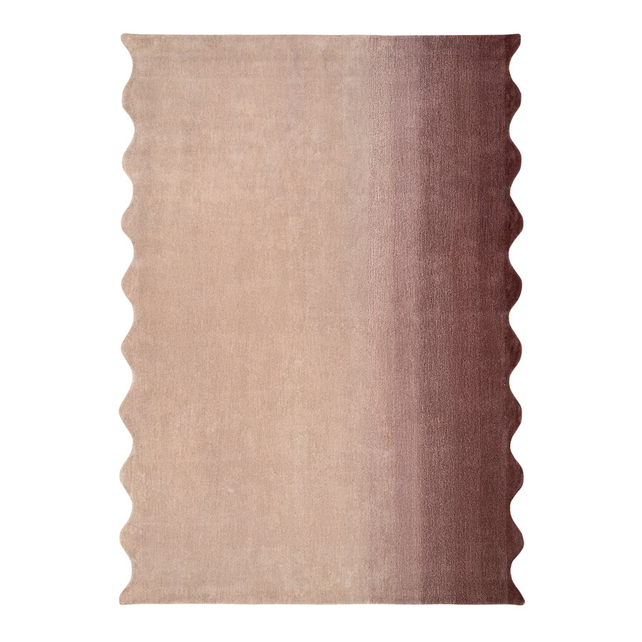 Ковер 180х230 см из шерсти Over Horizon прямоугольный в гостиную цвета марсала из коллекции Trendy Ruffles Tkano TK25-DR0008