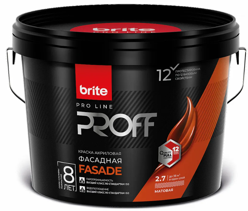 Брайт Про Лайн Профф Фасад краска фасадная база А (2,7л)