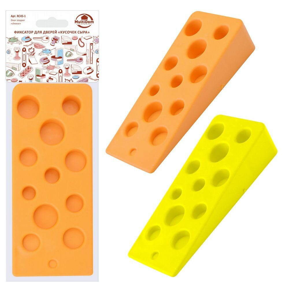 Стоппер фиксатор для дверей "Кусочек сыра" размер 13х5.5 см из пластмассы