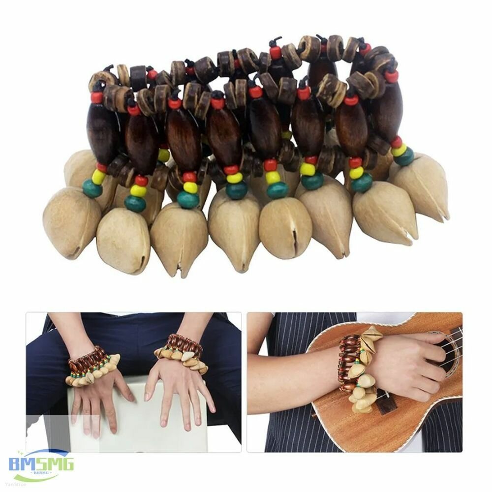 Браслет ручной работы из скорлупы орехов, колокольчик для африканского барабана джембе конга