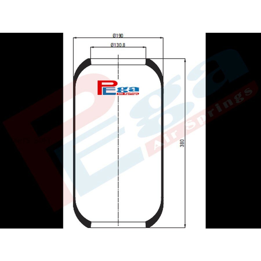 Пневморессора скания, ирис (баллон) о. н. 5000786640 (P10.769. R, 190017) от официального дистрибьютора, PEGA, артикул P10769R