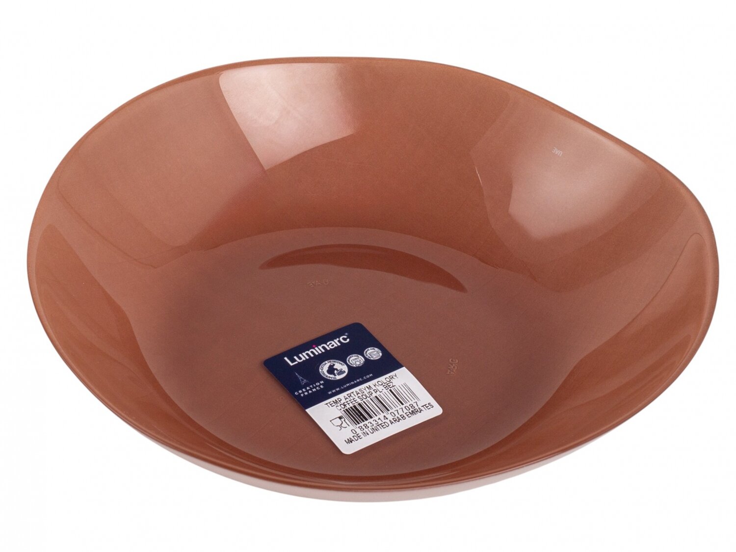 Тарелка суповая LUMINARC "KOLORY COFFEE" 21 см, 1 штука, для ПММ и СВЧ