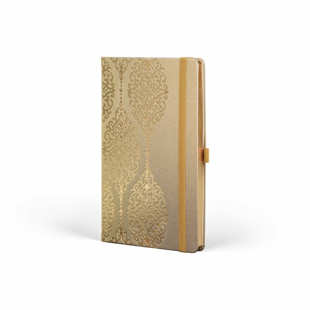 Блокнот в линейку Castelli Milano Oriental GOLD ARABESQUE 130*210мм, Италия, золотистый
