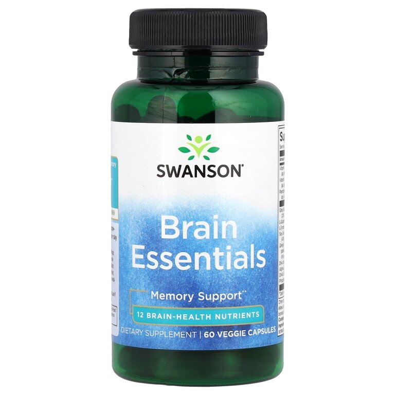 Поддержка памяти, Brain Essentials, 60 растительных капсул, Swanson