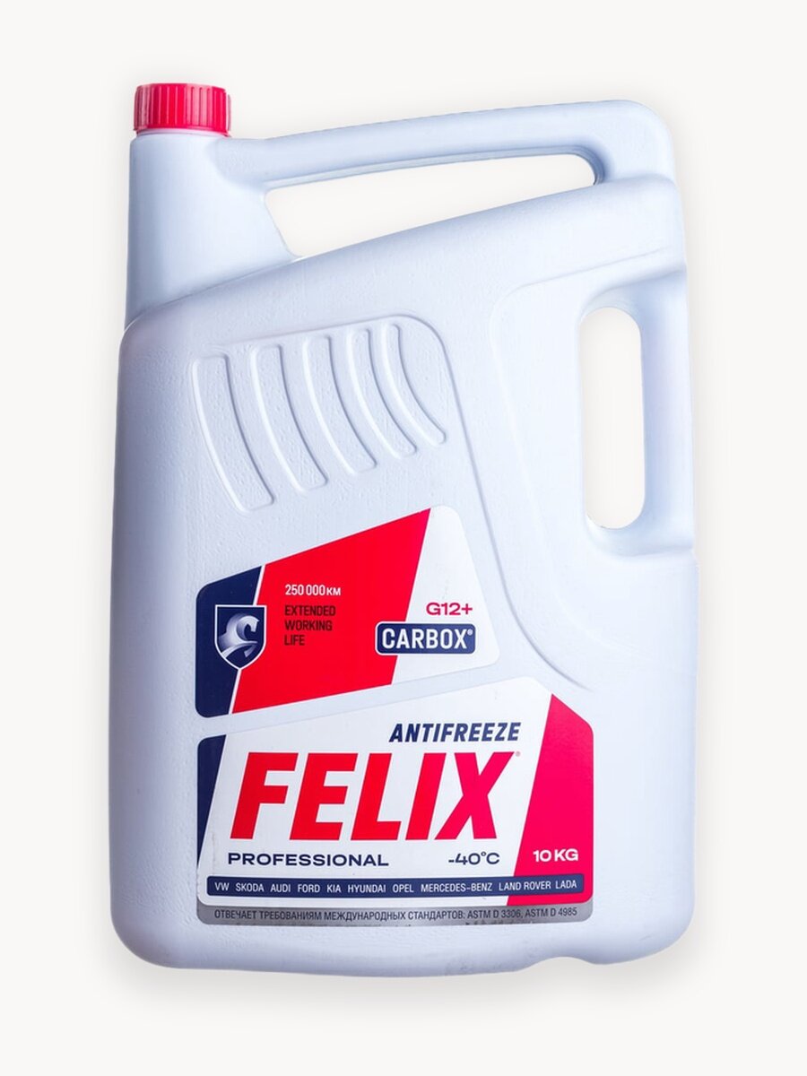 Антифриз FELIXCARBOX -45 G-12+, 10кг, красный 430206020, для первой конвейерной заливки многих отечественных зарубежных