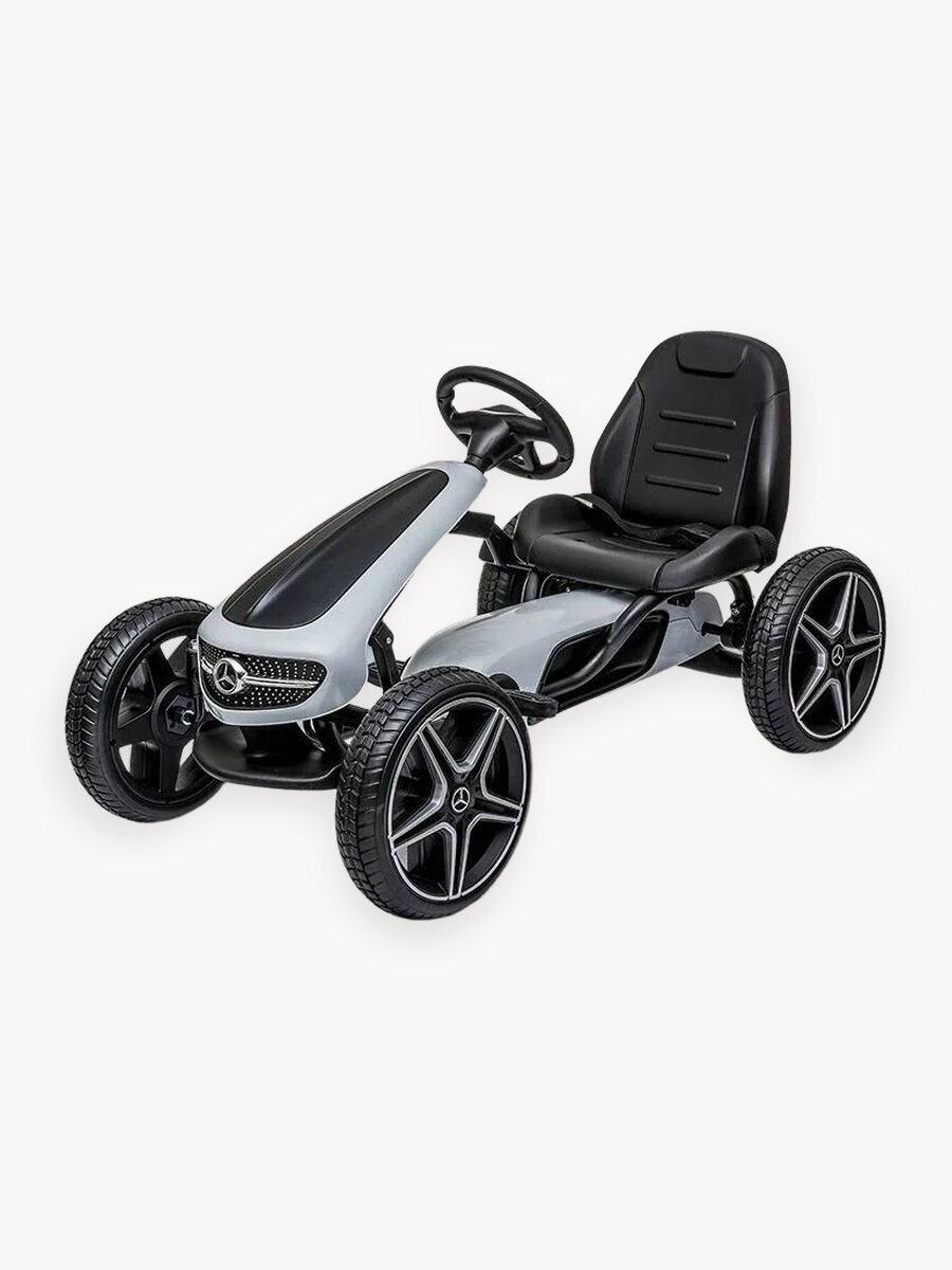 Детский картинг Mercedes-Benz, педальный, колеса EVA, белый, для детей до 8 лет