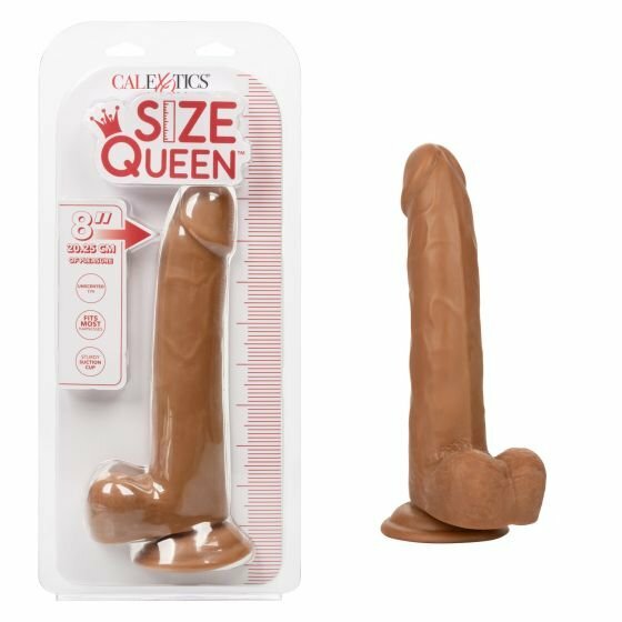 Реалистичный фаллоимитатор с мошонкой SIZE QUEEN 8" от Shots Toys