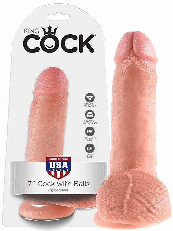 Фаллоимитатор-реалистик с мошонкой 7" Cock with Balls на присоске – телесный
