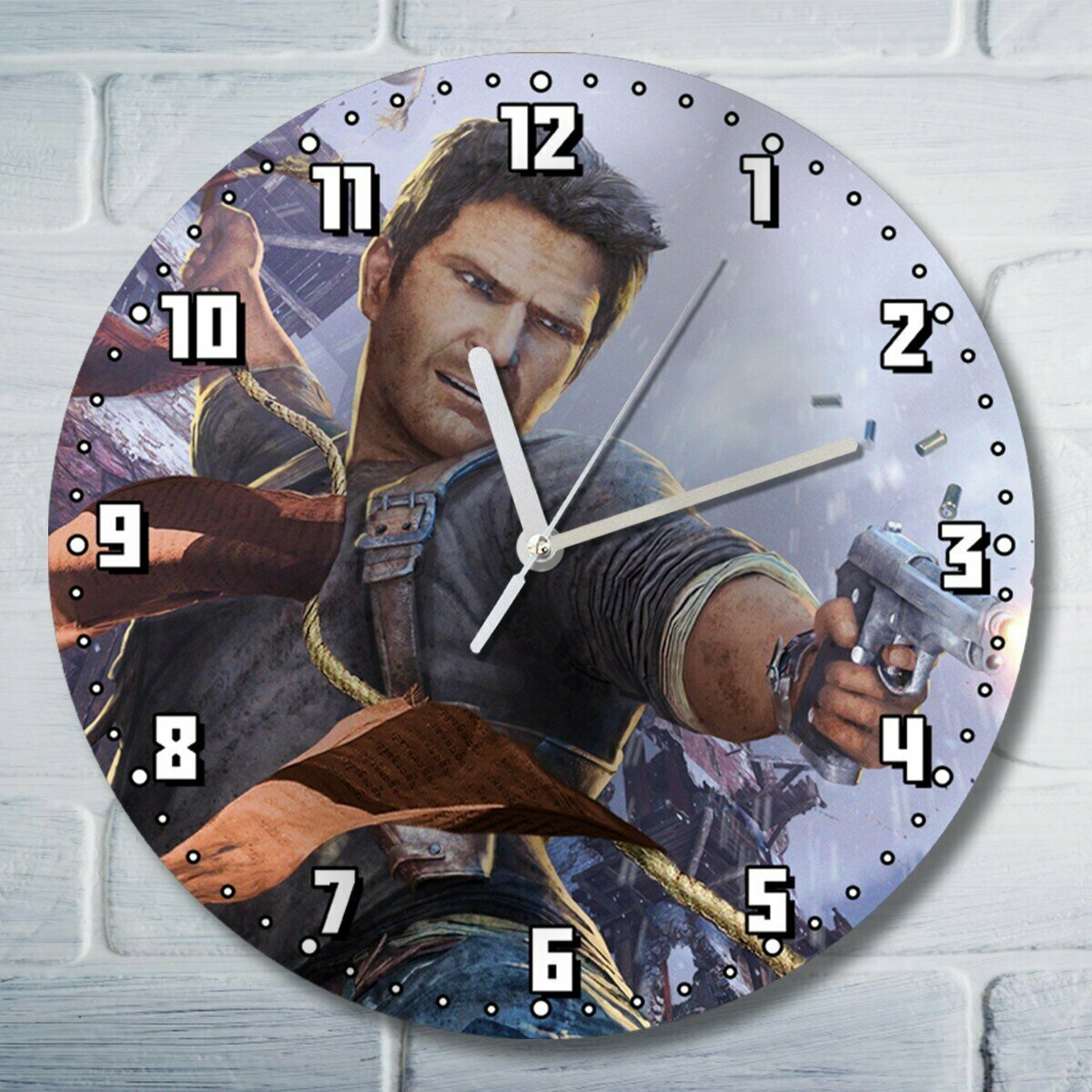 Настенные часы УФ с рисунком Игры Uncharted Натан Дрейк Коллекция - 2208
