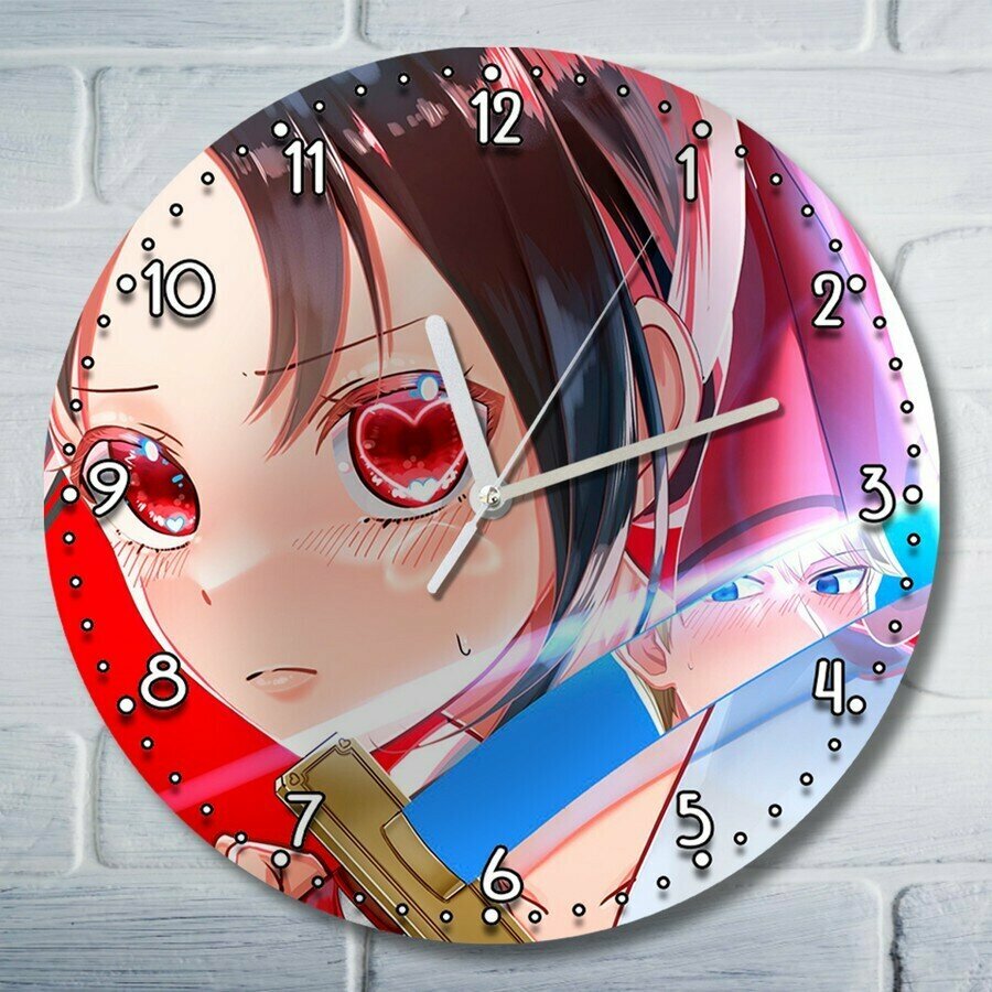 Настенные часы УФ с рисунком аниме Kaguya-sama Love is War - 3678