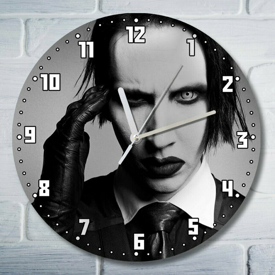 Настенные часы УФ с рисунком музыка Marilyn Manson - 3847