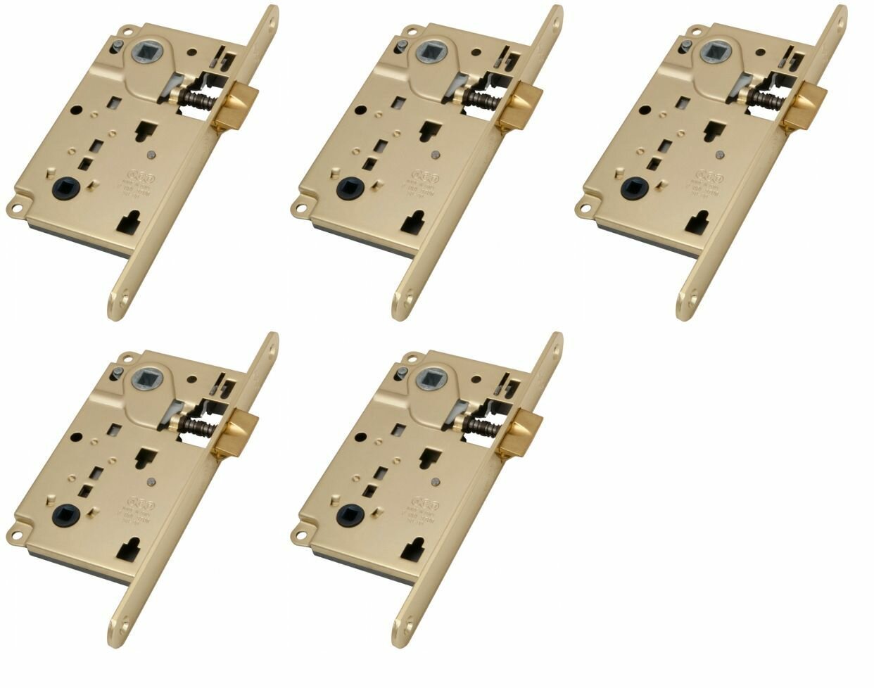 Замок AGB (АГБ) Centro межкомнатный WC защёлка вверху (латунь) B01013.50.03 (комплект 5 штук)