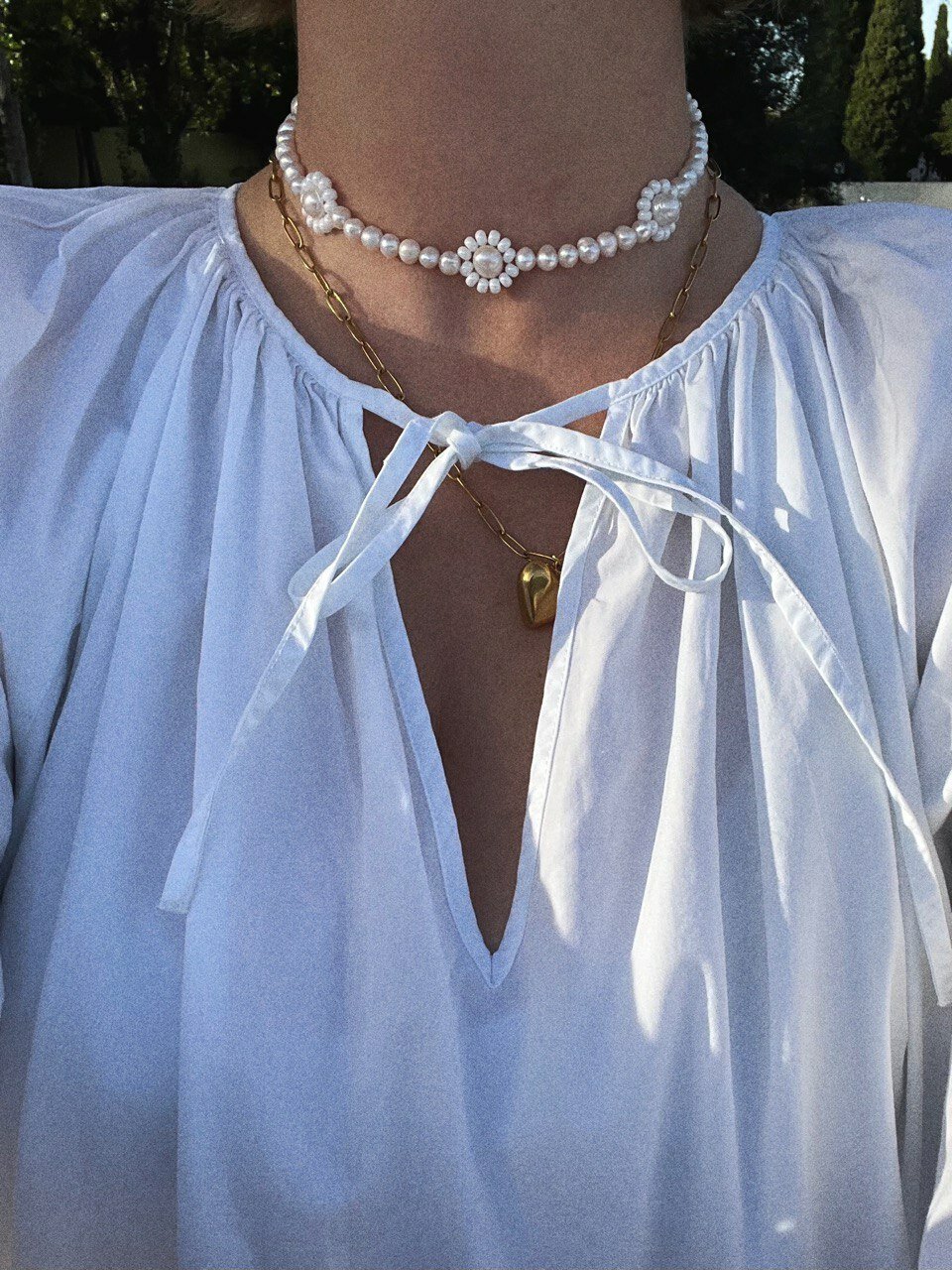 Чокер, жемчуг пресноводный