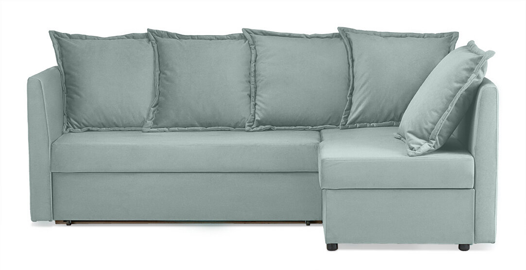 Диван угловой раскладной дельфин Хольмсунд, в цвете зеленый (Velutto 14)