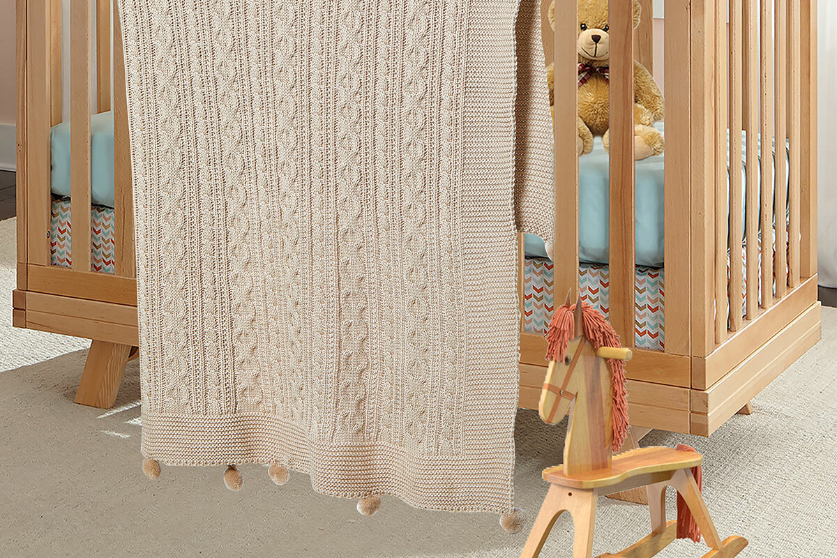 Акриловый детский плед D035 V2 бежевый Karven (бежевый), Плед 90х115