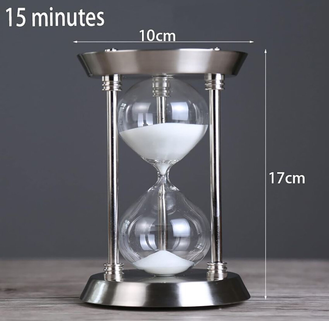 Часы песочныe 15 минут, Silver (17х10х10)см метал