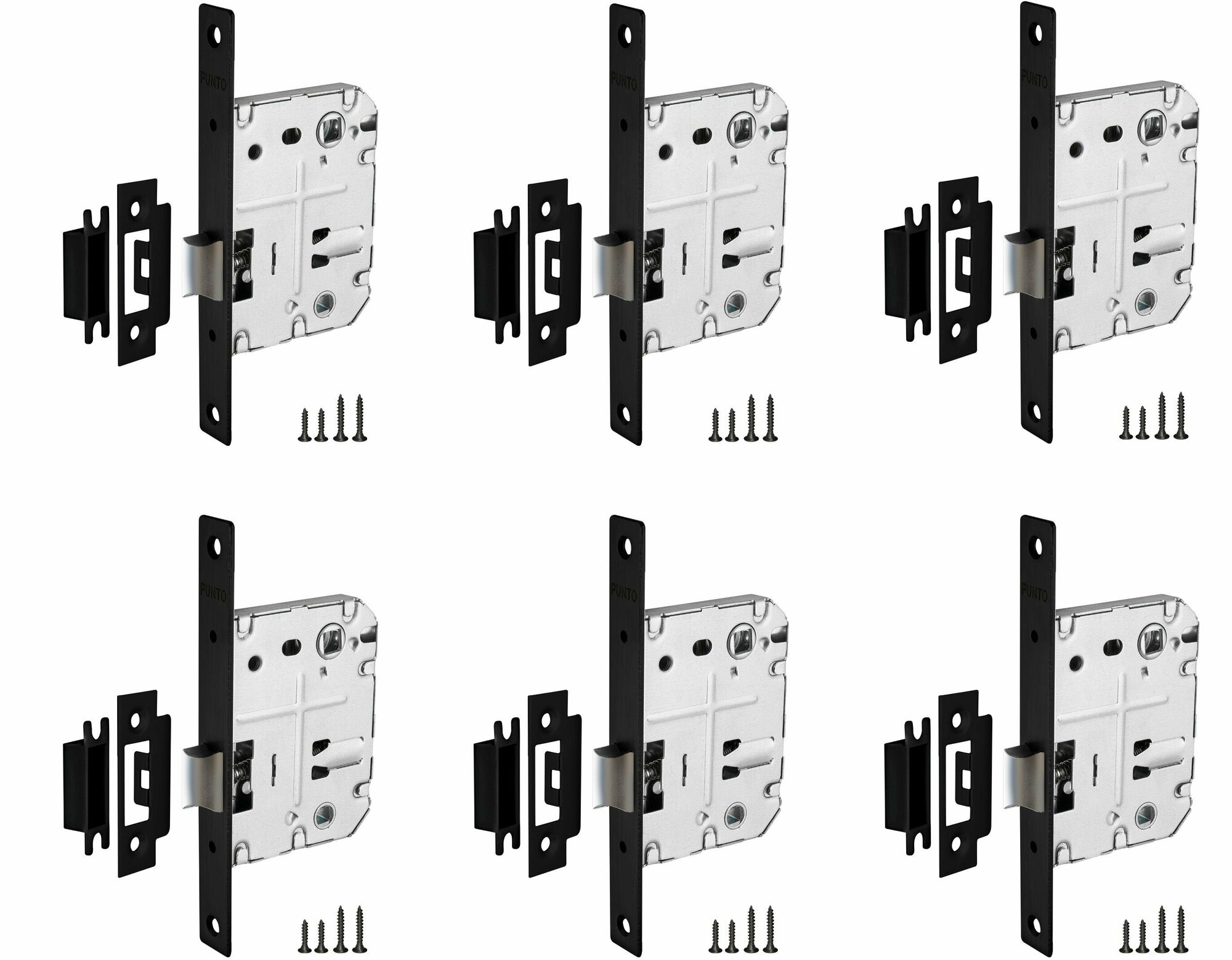 Защелка врезная Punto (Пунто) L72-50 BL Черный (комплект 6 штук)