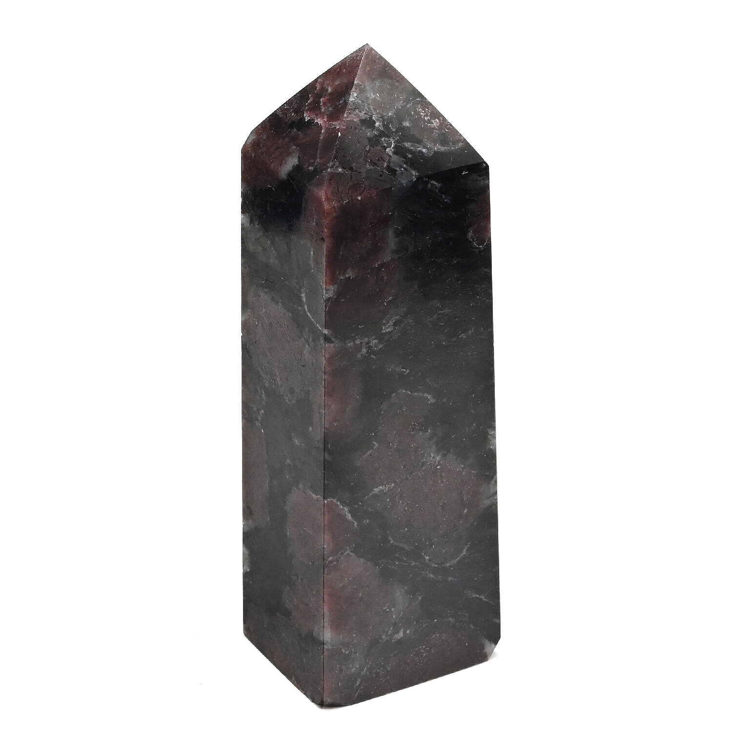 Кристалл из нуумита с гранатом "Карандаш" 40*32*127мм, 439г .