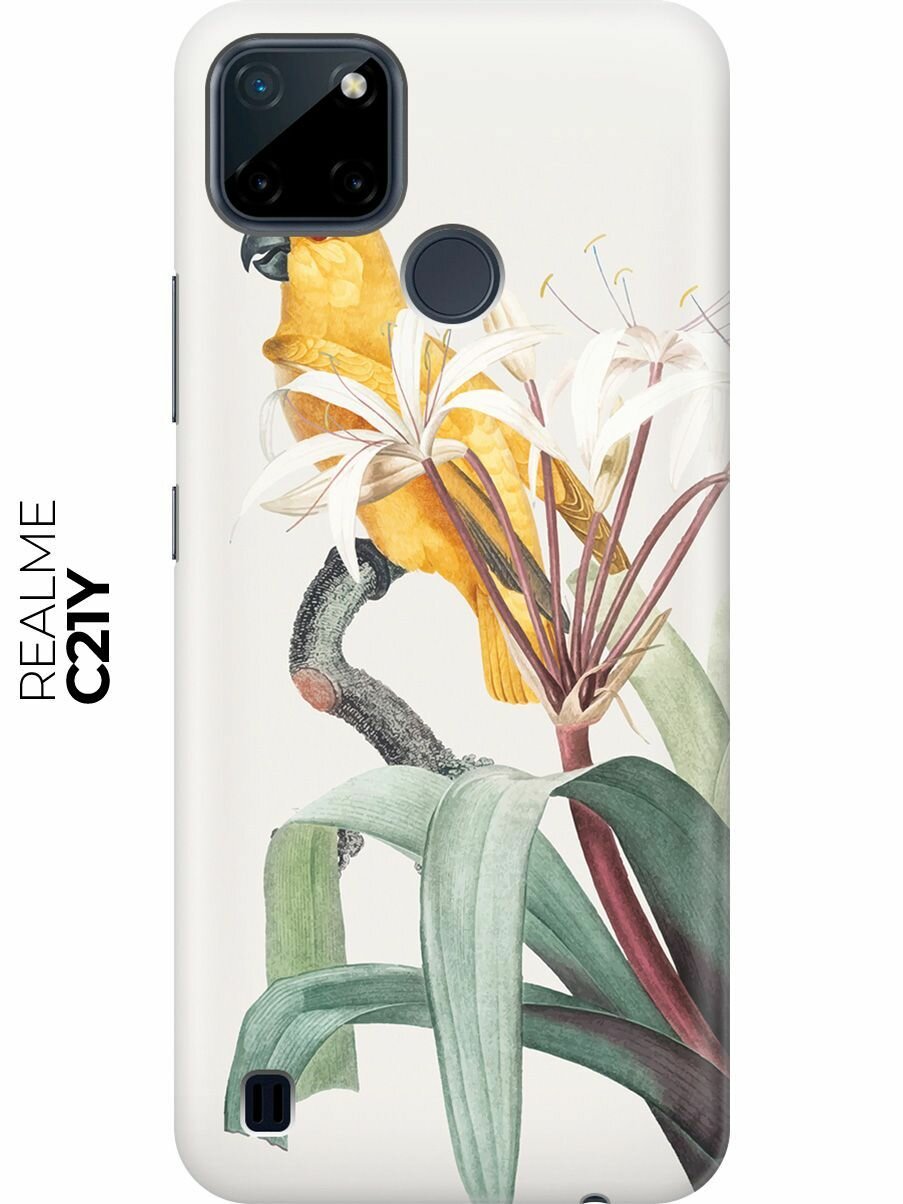 Силиконовый чехол Желтый попугай на Realme C21Y / Рилми С21у