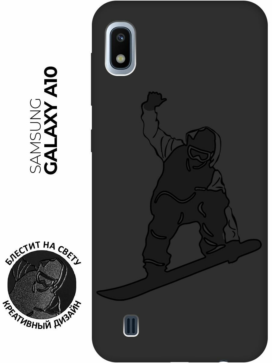 Матовый чехол Snowboarding для Samsung Galaxy A10 / Самсунг А10 с эффектом блика черный