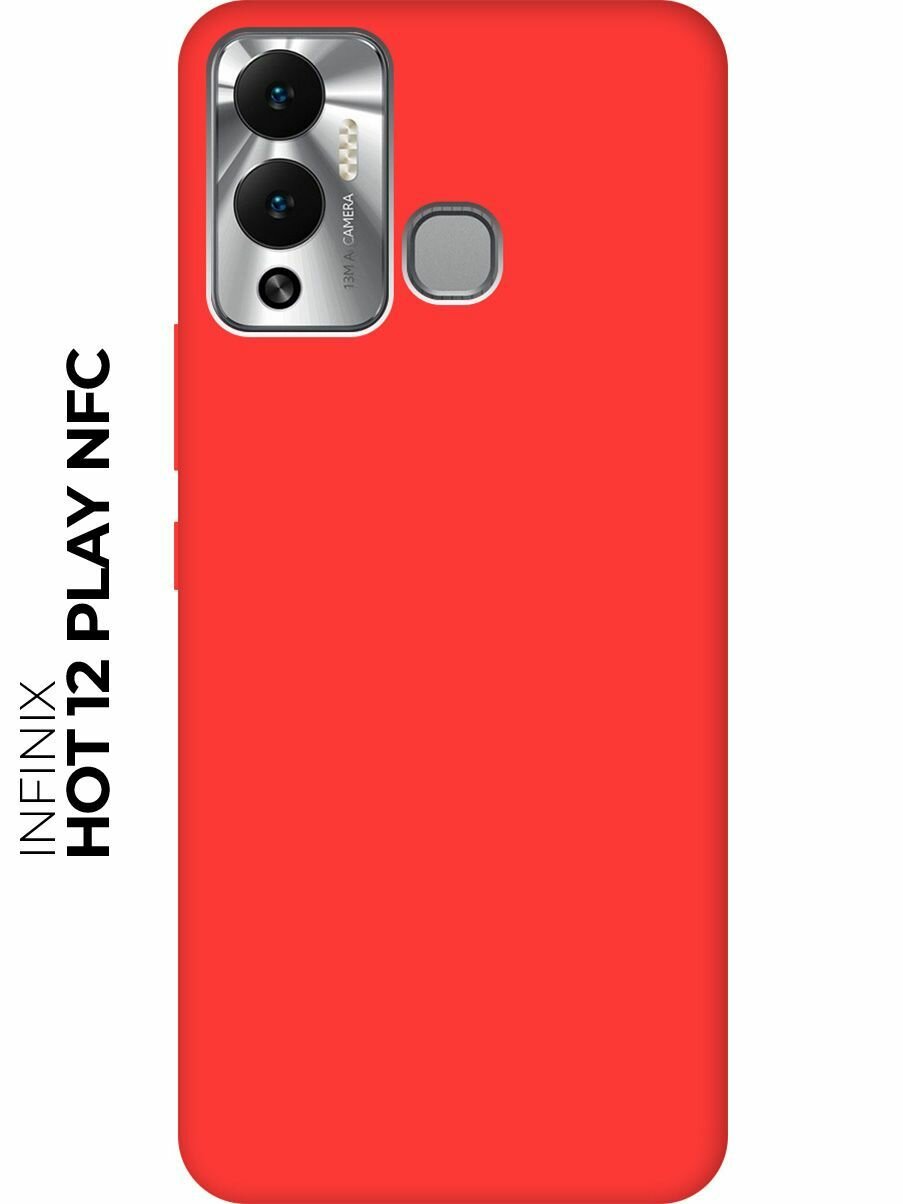 Матовый чехол на Infinix Hot 12 Play NFC / Инфиникс Хот 12 Плей Soft Touch красный