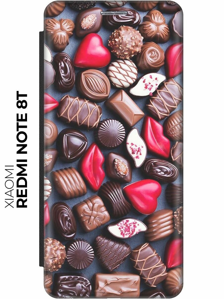 Чехол-книжка Набор шоколада на Xiaomi Redmi Note 8T / Сяоми Редми Ноут 8Т черный