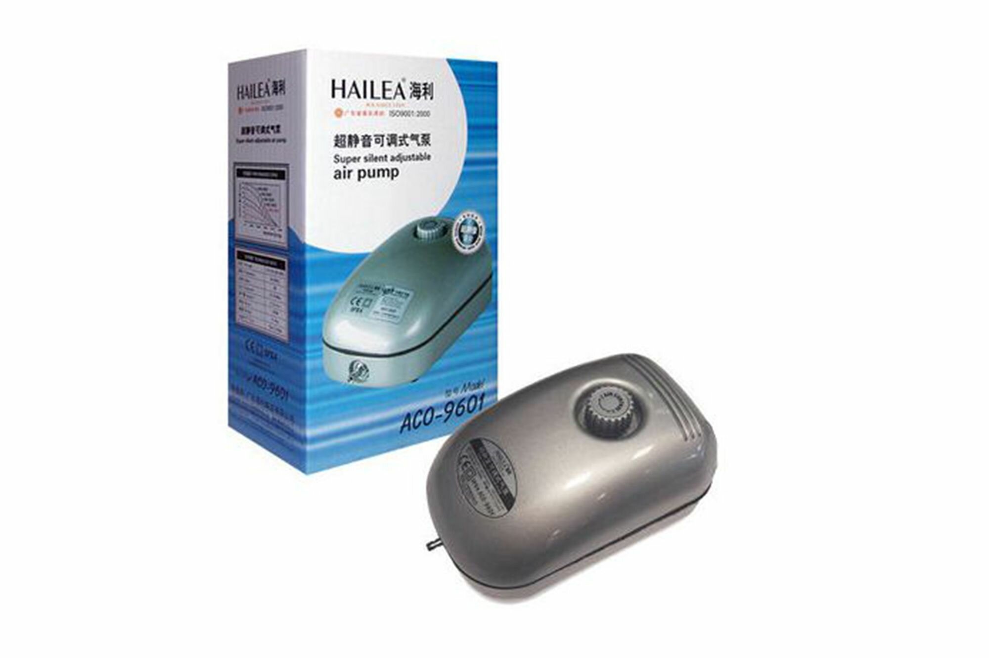 Малошумный, одноканальный компрессор, 192 л/ч 2 Вт Hailea ACO-9601