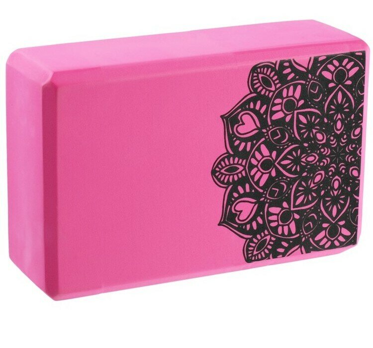 Блок для йоги с узором Sangh 2 шт. розовый 23х15х8 см.