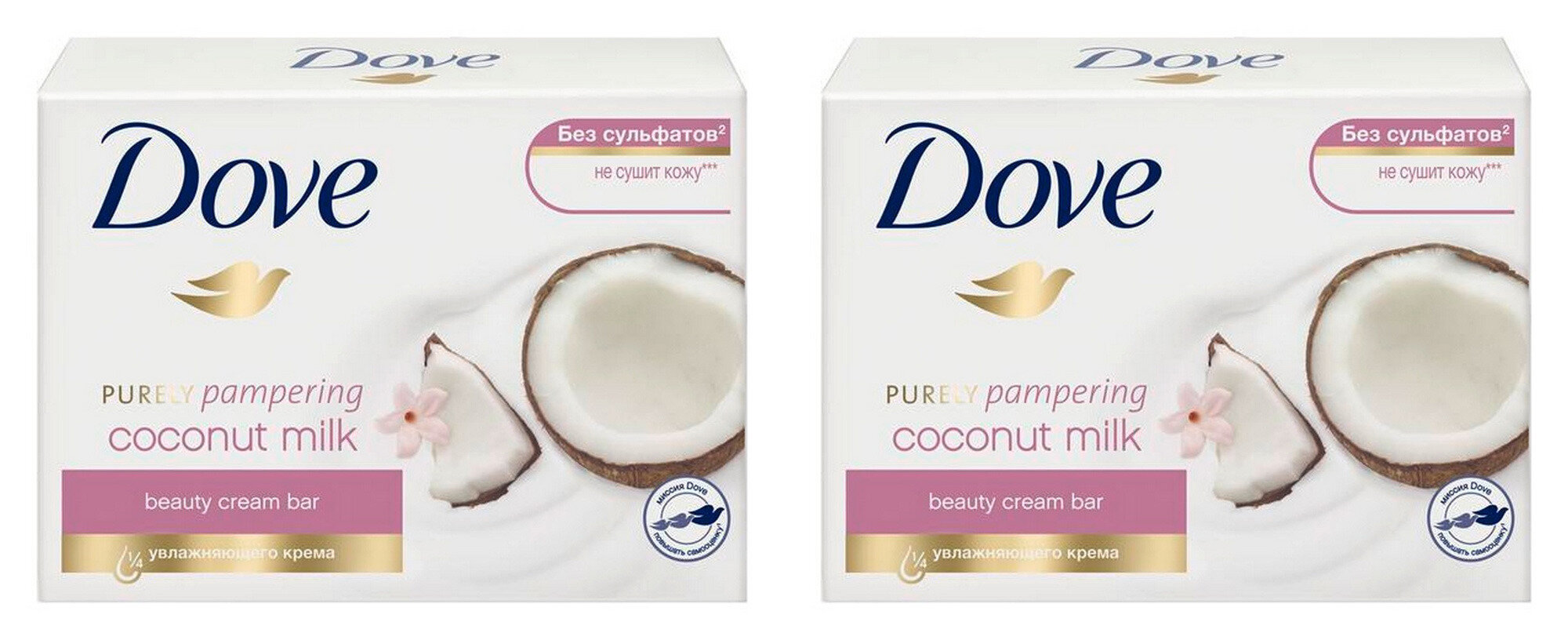 Крем-мыло, Дав, кокосовое молочко и лепестки жасмина, 2 шт, 135 г