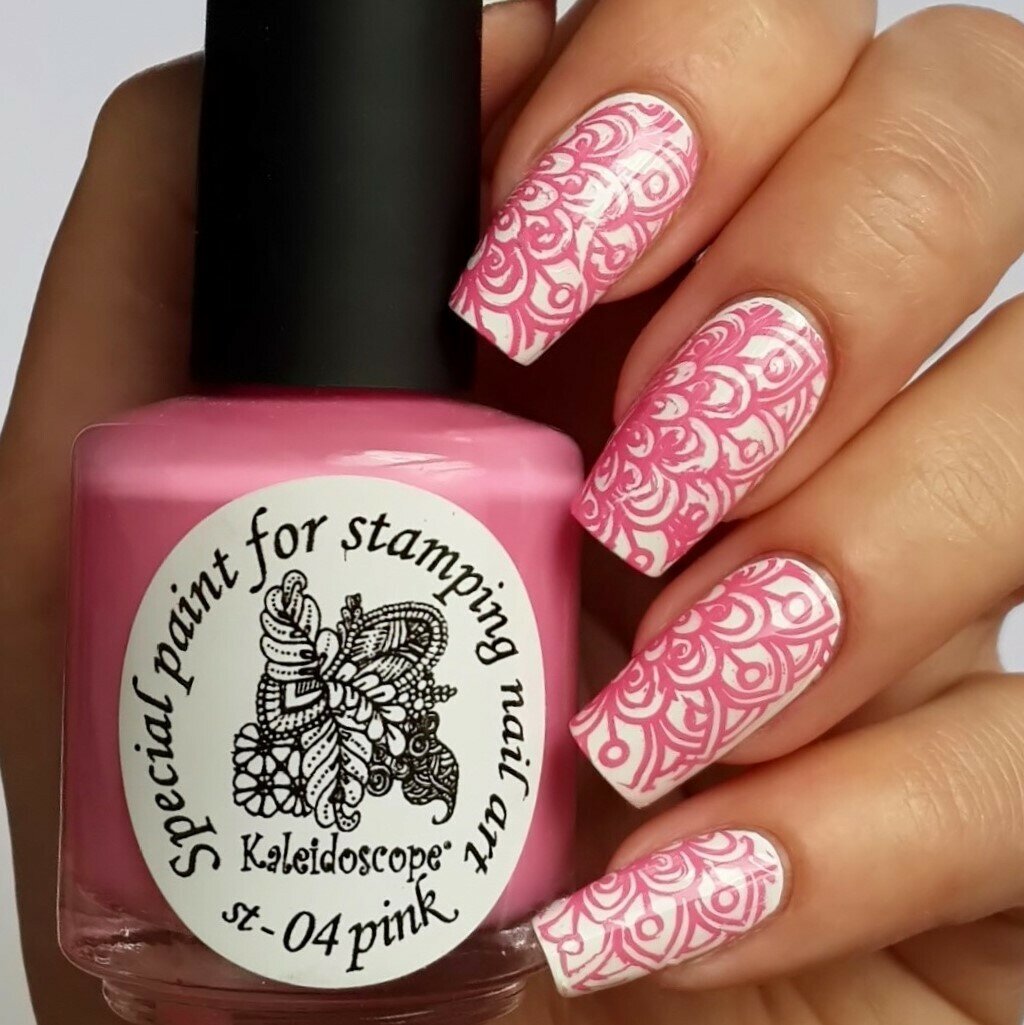 EL Corazon серия Kaleidoscope Лак-краска для стемпинга №st-04 Pink 15 мл
