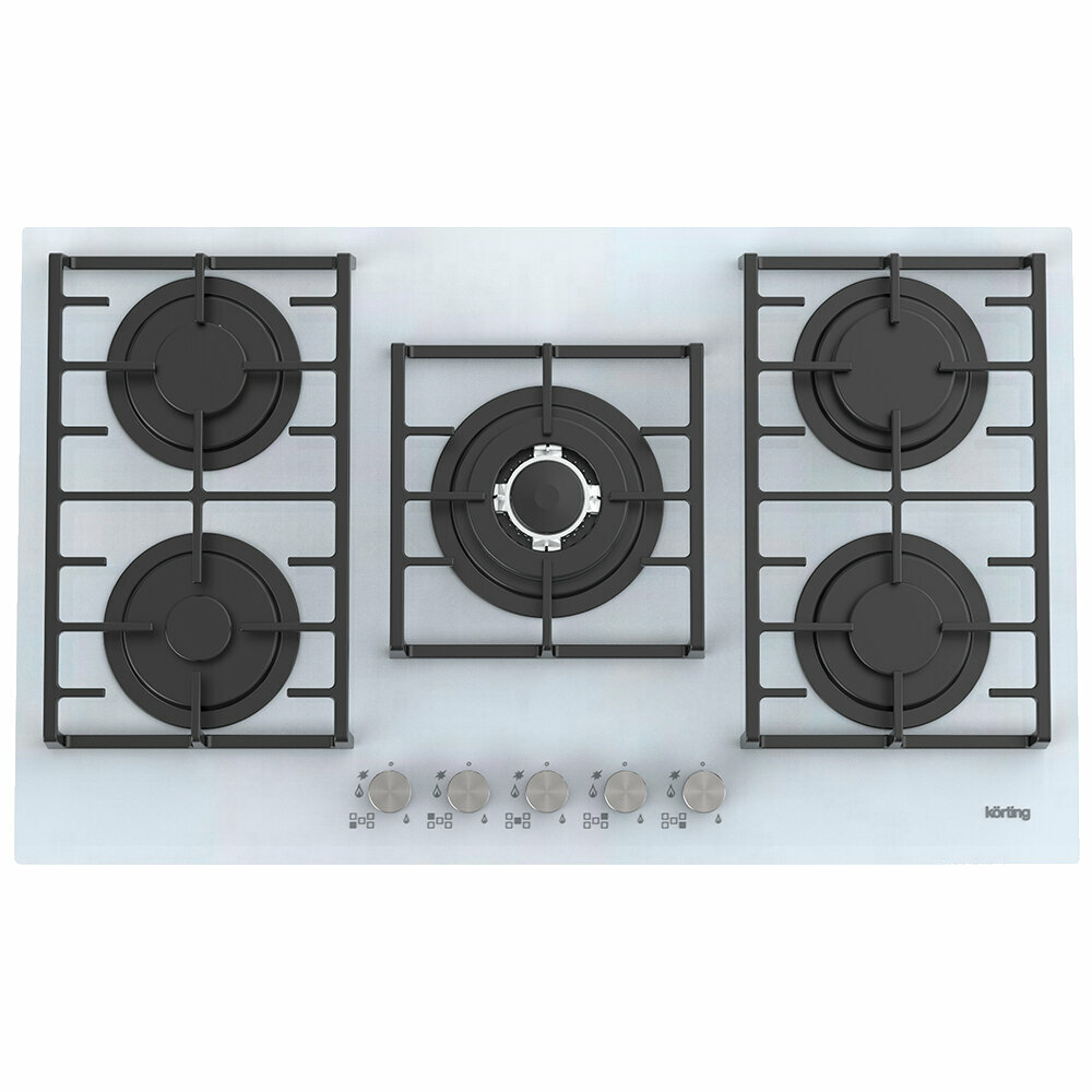 Газовая стеклянная варочная панель Korting HGG 9835 CTW