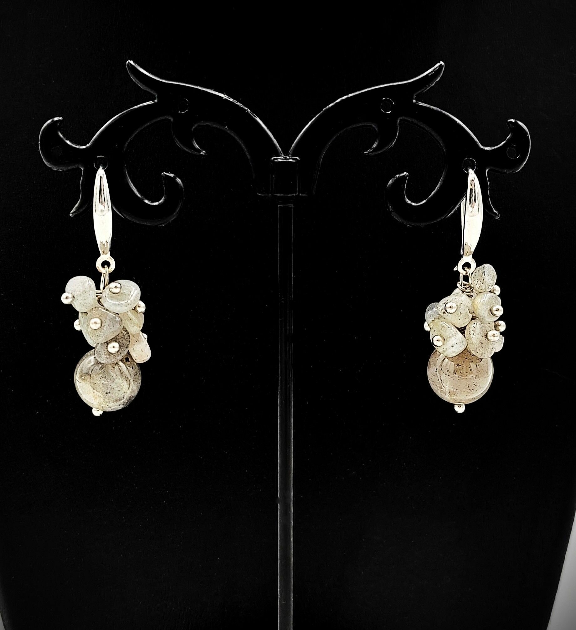 Серьги, лабрадорит