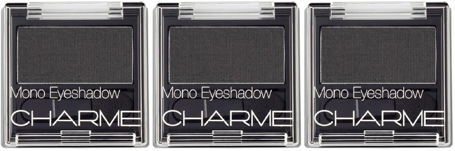 Charme Тени для век одноцветные, Mono, тон-16, Чёрный уголь, 3 шт/
