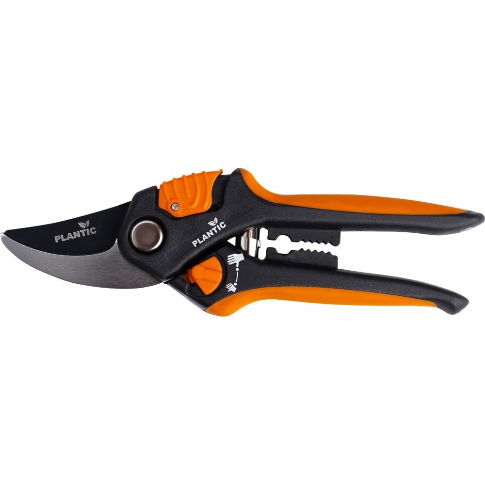Регулируемый плоскостной секатор Plantic p308 35308-01, с тефлоновым покрытием остаются острым