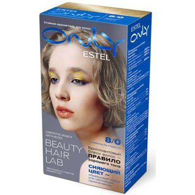 Краска для волос Estel "Only", 8/0, светло-русая, стойкая, с маслами