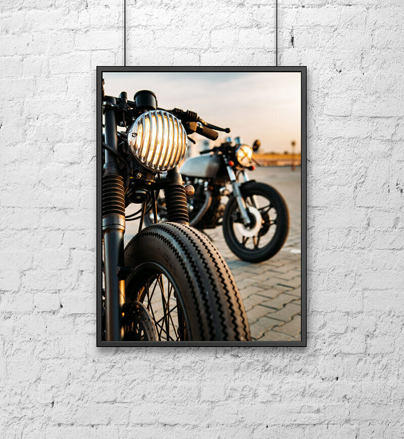Постер для интерьера на стену (30х40 см). Мотоциклы на закате / постеры картины для интерьера, постеры для интерьера, постер на стену, картина на стену, картина на кухню, плакат, декор и интерьер