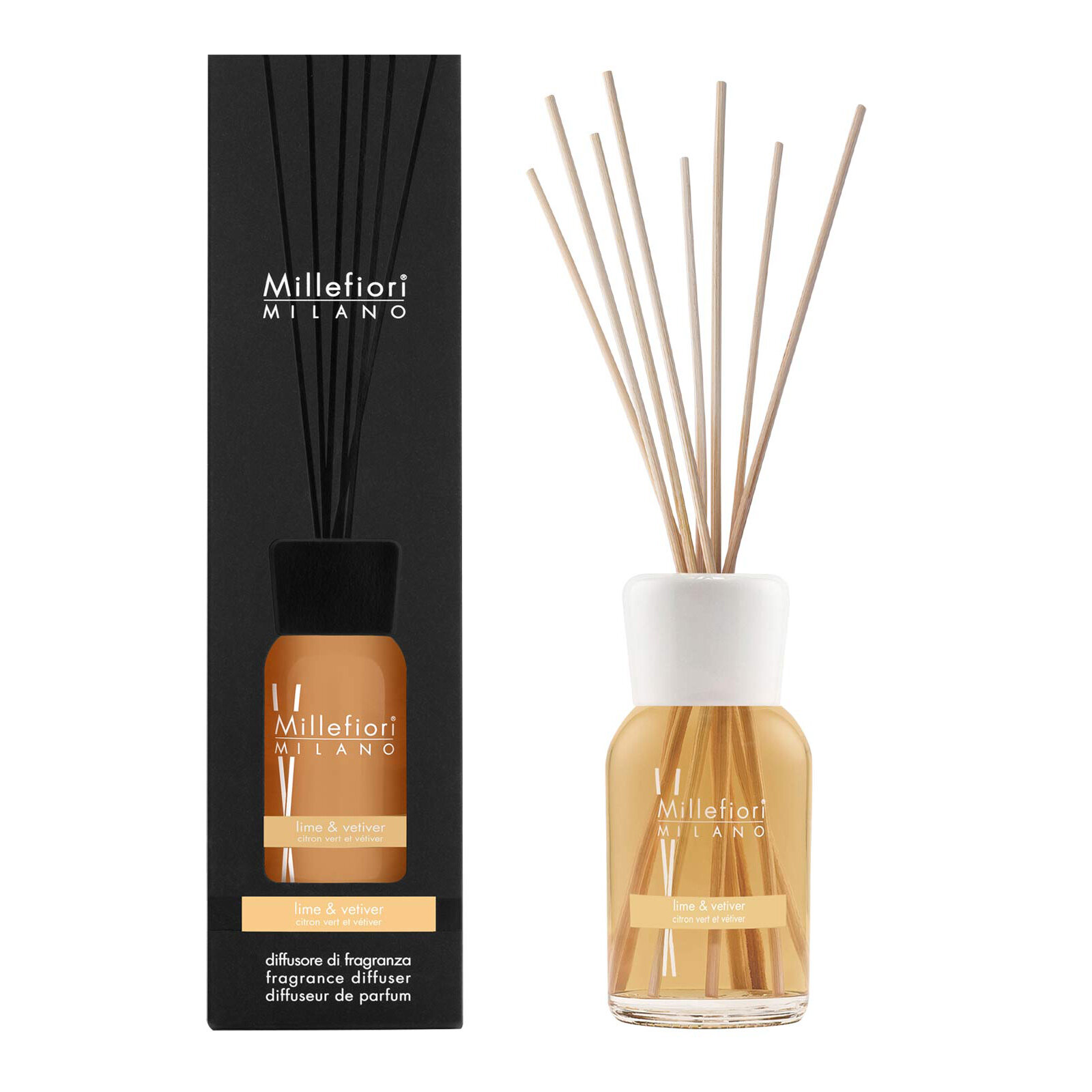 Аромадиффузор Millefiori Milano NATURAL "Лайм и ветивер", 100 мл