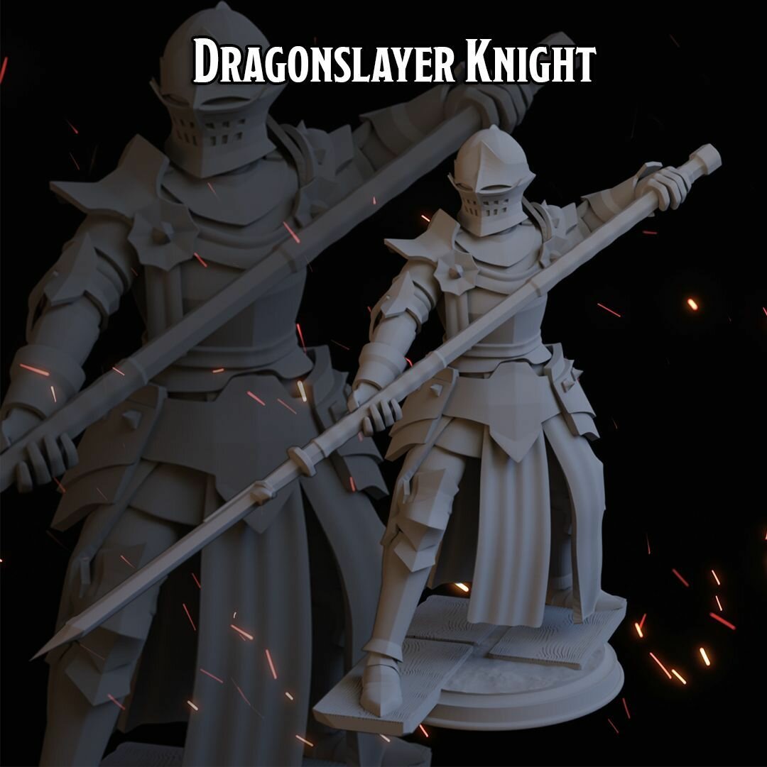 Рыцарь драконоборец человек мужчина 50,4мм фигурки/миниатюры (ДнД, DnD, D&D, Dungeons & Dragons, Pathfinder, Подземелья и Драконы, Wargames)