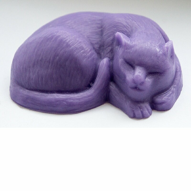 Силиконовая форма для мыла Кот, для гипса, свечей 1шт, 8,5*7*2,5 см