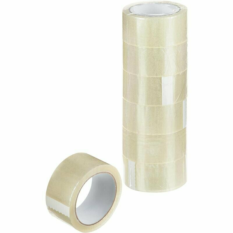 Клейкая лента упаковочная 48 мм х 100 м 47 мкм прозрачная, 1773954
