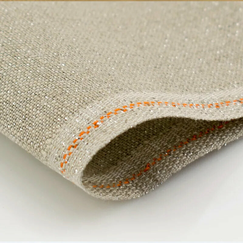 Канва Zweigart Vintage Belfast 32ct, 35x50 см. (цвет №17 цвет льна с серебрянным люрексом)