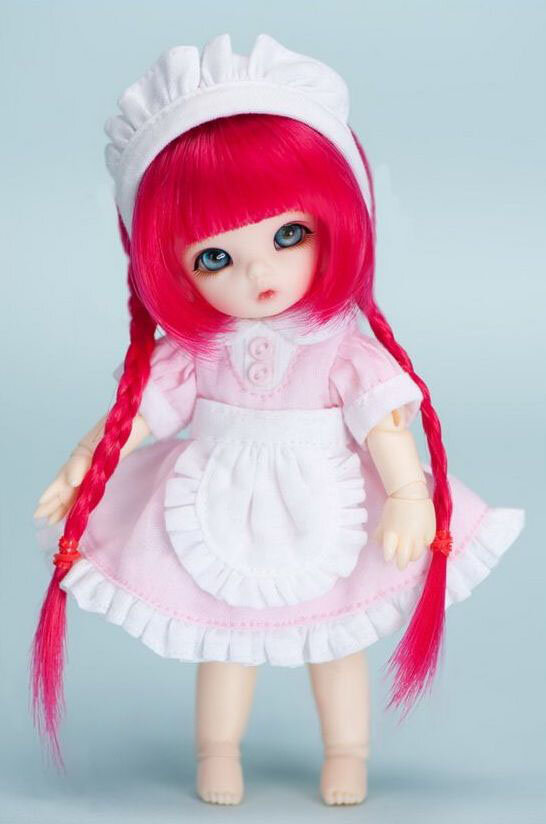 Fairyland Wig PW-LN118 (Парик с косичками алый для кукол Фейриленд)