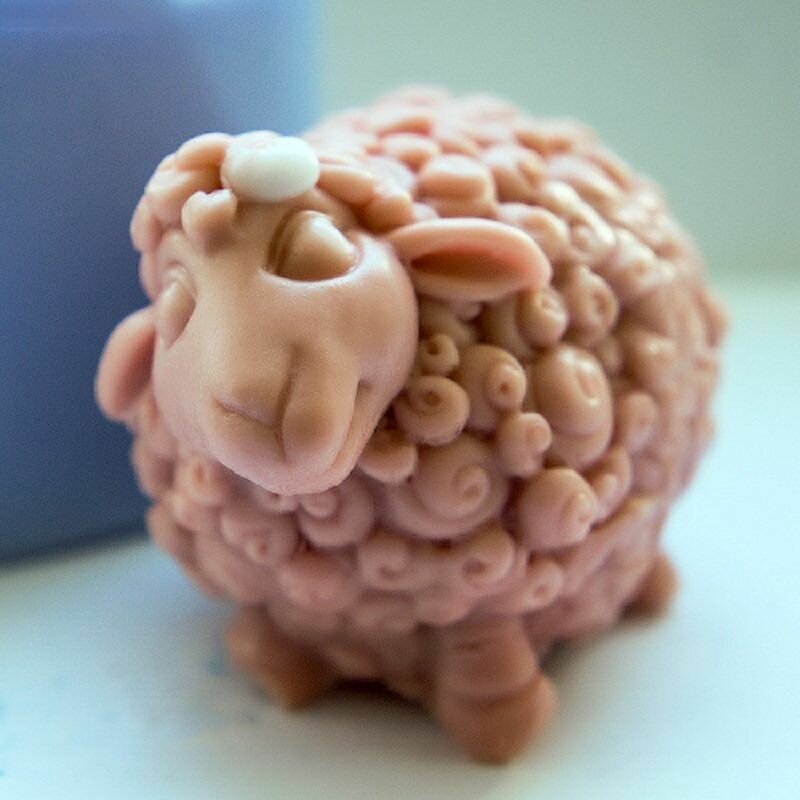 Силиконовая форма для мыла Овечка №4 3D, для свечей, гипса 1шт 7 х 4 х 5 см